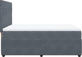 Box spring postel s matrací tmavě šedý 140 x 190 cm samet 3294635