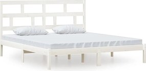 Rám postele bílý 180 x 200 cm Super King masivní dřevo 3101234