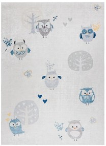Dywany Łuszczów, Dětský kusový koberec Bambino 1161 Owls grey, 160x220, šedá, dětský pokoj