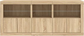 Příborník s LED osvětlením dub sonoma 162 x 37 x 67 cm 3208997