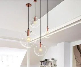Toolight - Závěsné skleněné stropní svítidlo Lassi 20 cm 1xE27, Růžové zlato, OSW-00130