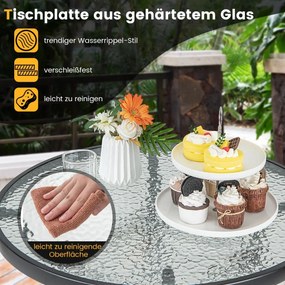 Costway High Garden Table Barový stůl Kulatý bistro s deskou stolu z tvrzeného