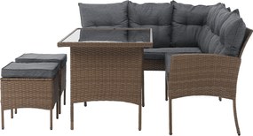 Zahradní ratanový set, přírodní/světle šedá, RANDI