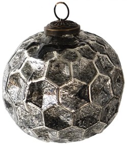 Černá antik skleněná koule Hexagon Black S – 10x10 cm