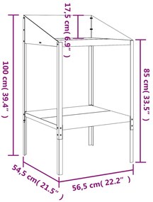 Stojan na rostliny antracitový 56,5x54,5x100cm pozinkovaná ocel,  364534