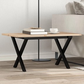 Konferenční stolek s X rámem 80x50x40 cm borové dřevo a ocel 3282684