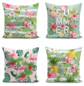 Sada 4 povlaků na polštáře Minimalist Cushion Covers Naturia, 45 x 45 cm