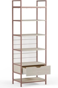 Ocelová knihovna v terakotové barvě 60x179,5x40 cm Amara – Marckeric