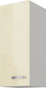 KARMEN | horní skříňka 30 G-72 1F policová | 30 cm | světle šedá/krémová lesk