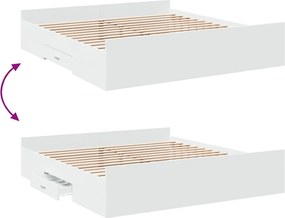 Rám postele se zásuvkami bílý 200 x 200 cm kompozitní dřevo 3280265