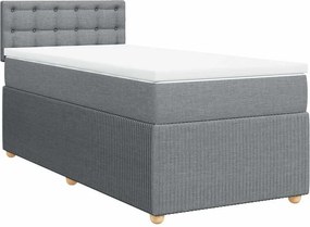 Box spring postel s matrací světle šedá 80 x 200 cm textil 3289597