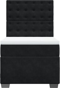Box spring postel s matrací černá 90x200 cm samet 3290824