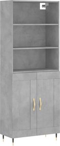 Skříň highboard betonově šedá 69,5x34x180 cm kompozitní dřevo 3189937