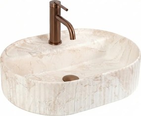 Rea Marcela Saturn, umyvadlo na desku 500×360×135 mm, béžová matná-imitace kamene, REA-U3515