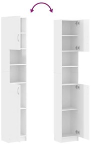 Koupelnová skříňka bílá vysoký lesk 32x25,5x190 cm dřevotříska