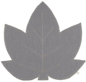 Lněné prostírání javorový list tmavě šedá se zlatem 37x37cm