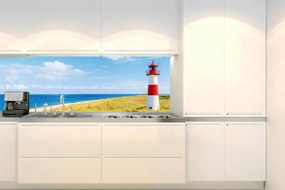 Samolepicí fototapeta na kuchyňskou linku Maják na pláži KI-180-119 / Fototapety do kuchyně Dimex (180 x 60 cm)