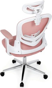 Ergonomická kancelářská židle EMILIE - růžová síťovina