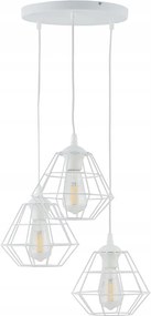 Bílé trojité geometrické závěsné svítidlo drátěnka Diamond 6213 Tk Lighting