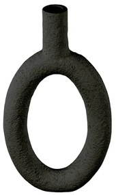 Váza oválná ve tvaru prstenu Ring Oval High černá Present Time