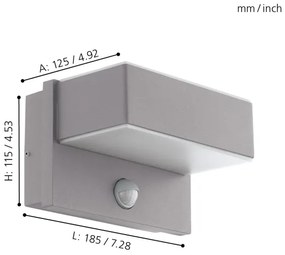 Eglo 97159 - LED Venkovní nástěnné svítidlo se senzorem AZZINANO 2xLED/5,6W/230V IP44