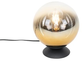 Stolní lampa Art Deco černá se zlatým sklem - Pallon