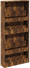 Botník se zrcadlem 4patrový kouřový dub 63 x 17 x 134 cm 3228277