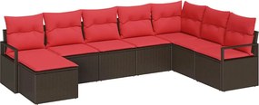 Set pohovek 8 ks Hnědá polyratan 3346504