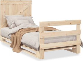Rám postele s čelem 90 x 200 cm masivní borové dřevo 3281556