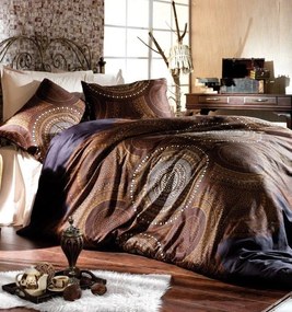 Brotex Povlečení Satén Exclusive Inferno hnědé 200x220/2x70x90cm