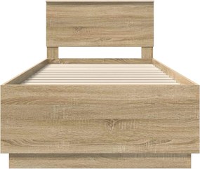 Rám postele s čelo Dub sonoma 90 x 190 cm Kompozitní dřevo 3408203