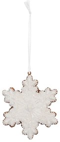 Závěsná dekorace perníková vločka Frosted Ginger - 9*1*10 cm