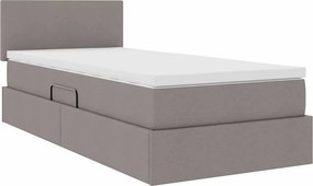 Postel s úložným prostorem a matrací Taupe 100 x 200 cm Samet 3370428