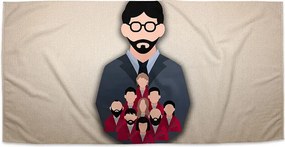 Sablio Ručník Money heist Profesor a jeho tým Béžová - 50x100 cm
