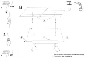 Sollux Lighting Stropní svítidlo VERDO 2 černé