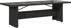 9dílný zahradní bistro set s poduškami černý polyratan 3277234