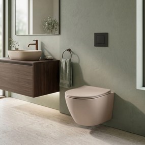 Rea, Závěsná WC mísa REA Carlo Mini Tornado Mocca Matt, REA-C4599