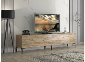 TV stolek v dekoru atlantská borovice s kovovými nožičkami Wood´n Love Vega Premium, 200 cm