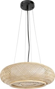 Toolight Toolight, závěsné stropní svítidlo 50cm, 3xE27, APP1909-3CP, přírodní hnědá-černá, OSW-66057