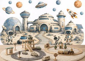 Základna robotů samolepky na zeď vesmír arch 75 x 33 cm