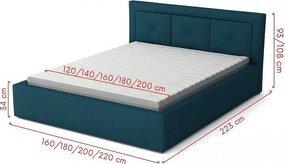 Casarredo - Komfort nábytek Čalouněná postel MIRABEL PLUS 120x200, výběr látek | potah: victoria 14853