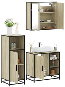 3dílný set koupelnového nábytku dub sonoma kompozitní dřevo 3300966