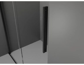 Mexen Velar, sprchový kout s posuvnými dveřmi 110(dveře) x 110(stěna) cm, 8mm čiré sklo, černá matná, 871-110-110-01-70