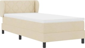 Postel s boxspringem s čelo Krémová 100 x 200 cm textil 3340078