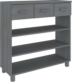 Konzolový stolek HAMAR tmavě šedý 90x35x90 cm masivní borovice 340466