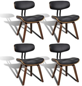 Jídelní židle 4 ks ohýbané dřevo a umělá kůže,  270550