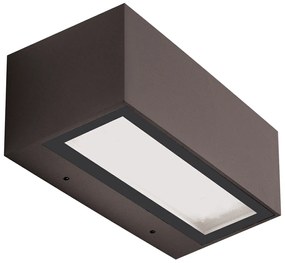 Zambelis E262 venkovní nástěnné LED svítidlo tmavě hnědé, 2x13W, 3000K, 22cm