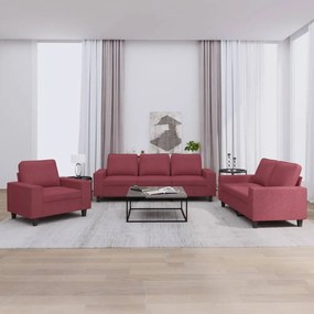 3dílná sedací souprava vínová textil 3201872