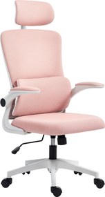 Ergonomická kancelářská židle Vinsetto s bederní podporou, sklápěcí opěrkami, nastavitelným opěradlem, otočná židle s vysokým opěradlem, výškově nasta