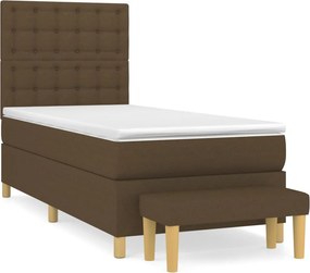 Box spring postel s matrací tmavě hnědá 80x200 cm textil 3137432